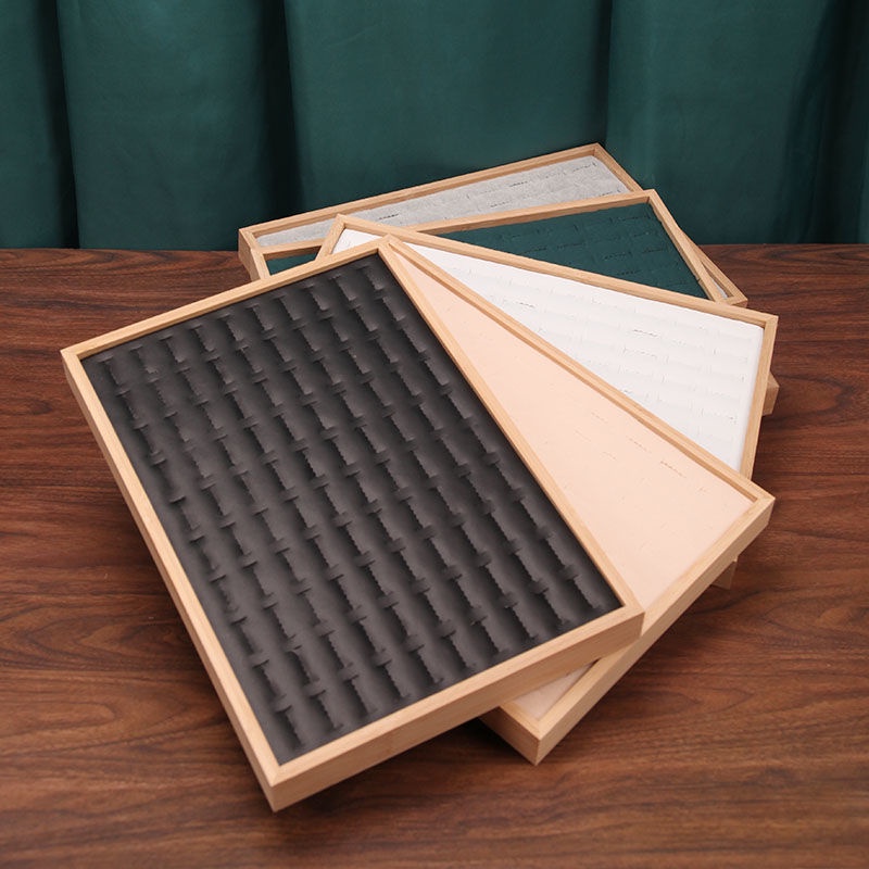 [Jewelry Display Rack] Display Tray Bamboo and Wood 100-Bit Ring Tray ...