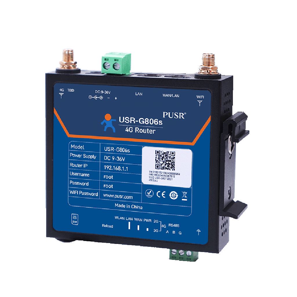 USR-G806s-EAU Industrial 4G LTE Cellular VPN Router with RS485 Serial ...