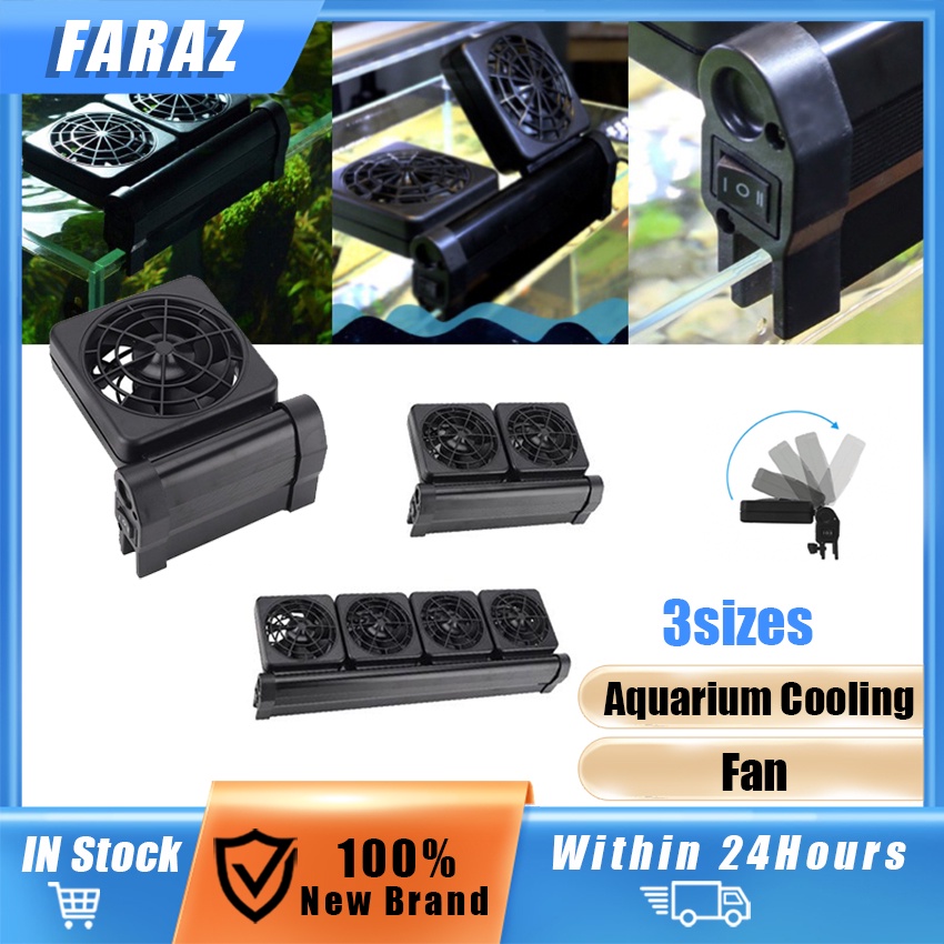 Aquarium Fish Tank Cooling Fan System 1/2/4 Fan 2 Gears Mute Chiller ...