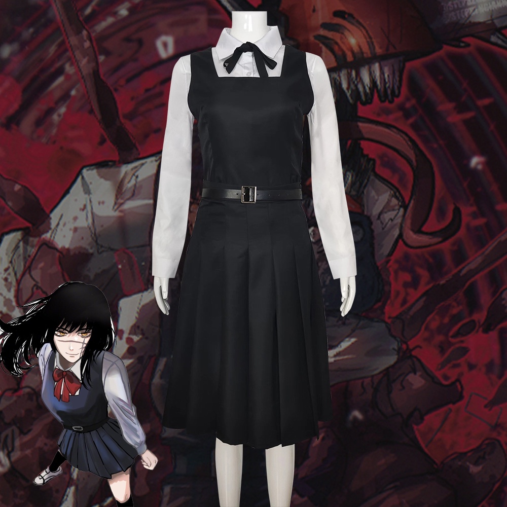 Mitaka Asa Cosplay Costume Anime Chainsaw Man Cosplay Black Uniform ...