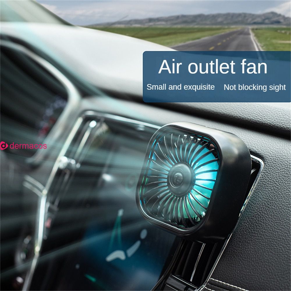 USB Car Air Cooler Fan Silent Car Air Conditioner Rotating Cooling Fan ...