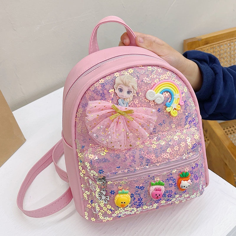 Children Cute Girl Backpack Cartoon Bag Princess Elsa Backpack ...