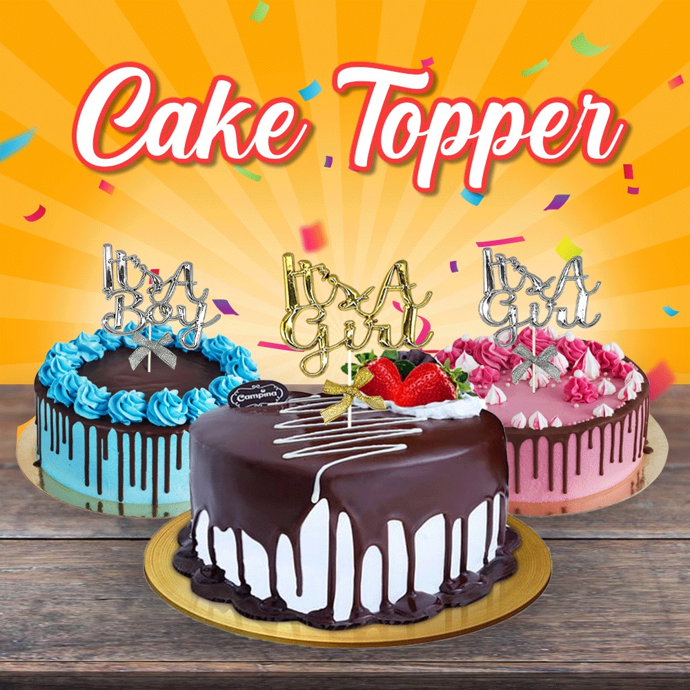 FTph Welcome Baby Girl & Boy Cake Toppers - Baby Shower, Newborn Gender ...
