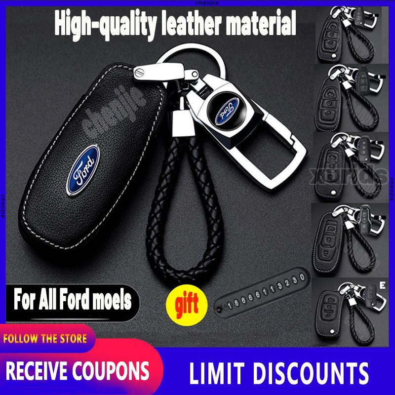 Cod high quality leather for Ford key cover Remote key case with key ...