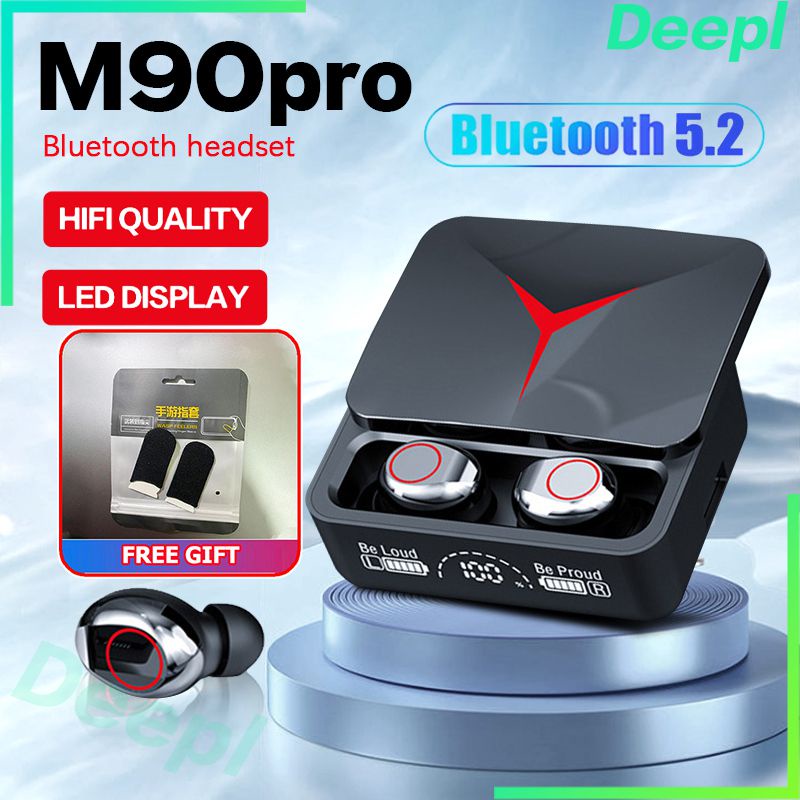 Free Gift M90 Pro TWS Bluetooth Headphones 5.3 Dual Call Game Earphone ...