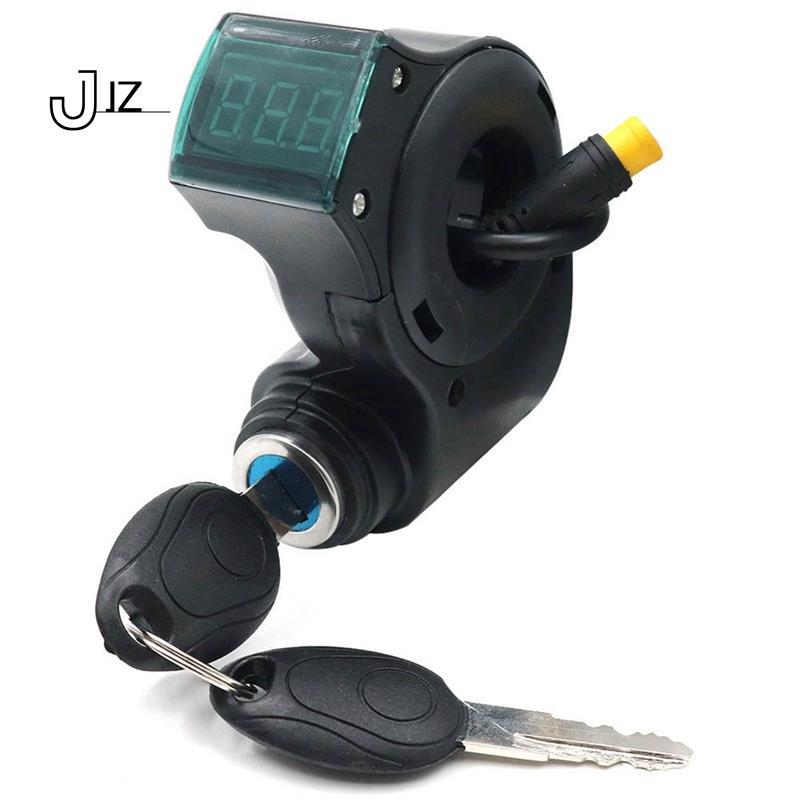 E-Bike Lgnition Lock Key Thumb Throttle Voltmeter Black Digital Voltage ...