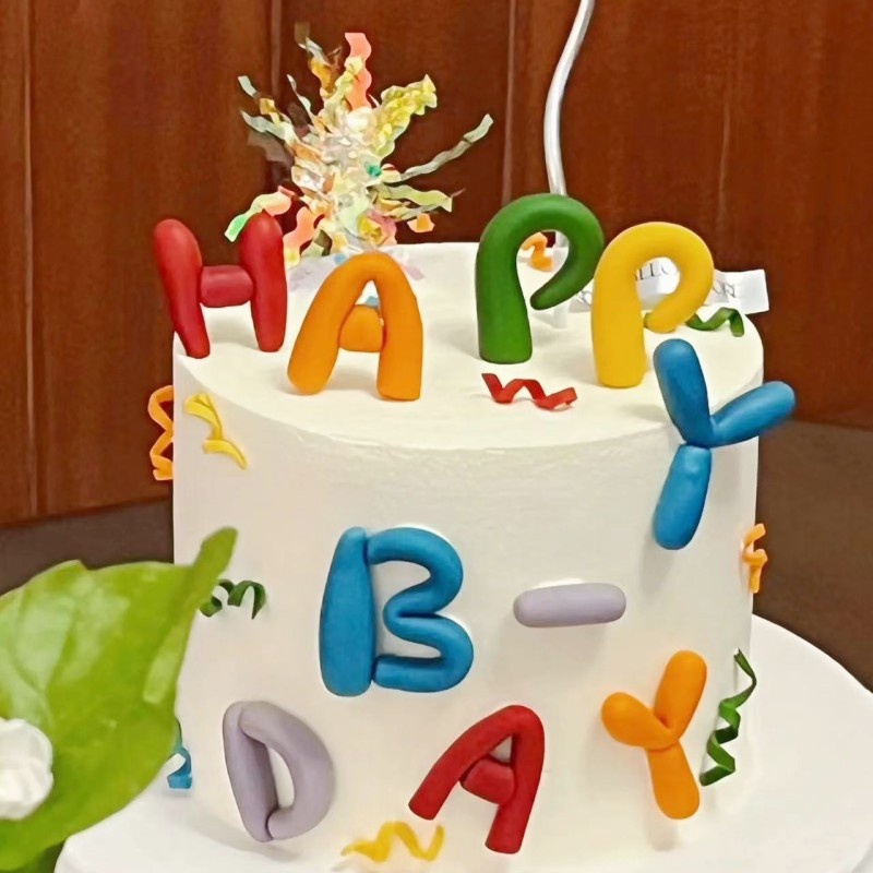 Happy Birthday Party Alphabet Cake Toppers High Quality Multicolour ...