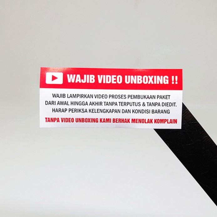 Mandatory Unboxing Video Sticker Label 7 x 3 cm (1 pack contains 100 ...