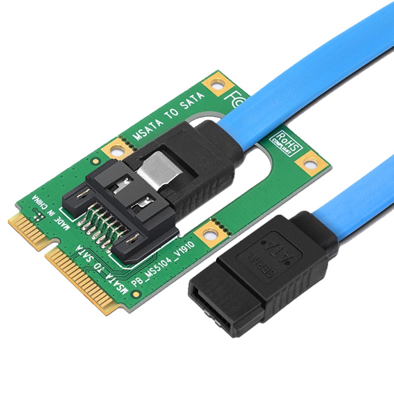 mSATA to SATA Converter Card Mini SATA to 7-Pin SATA Extension Adapter ...