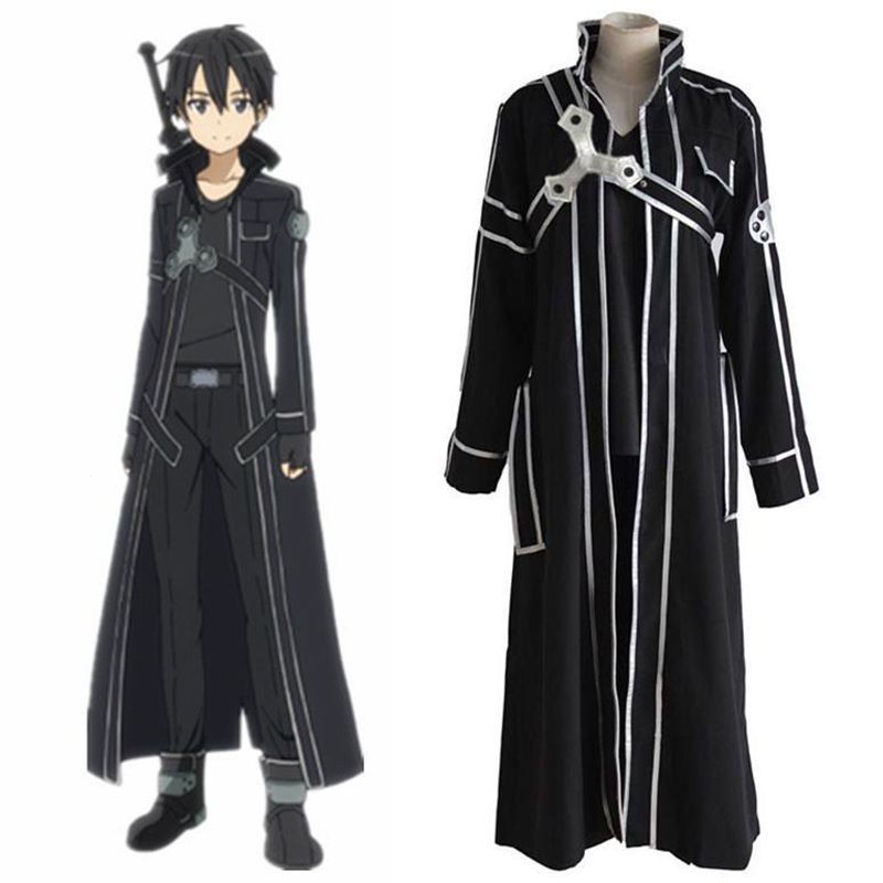 Anime Sword Art Online SAO Kirito Kirigaya Kazuto Complete Costume ...