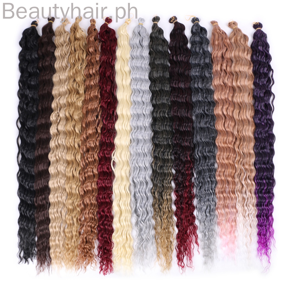 32Inch Long Deep Wave Natural Curly Hair Extensions Crochet Braiding ...