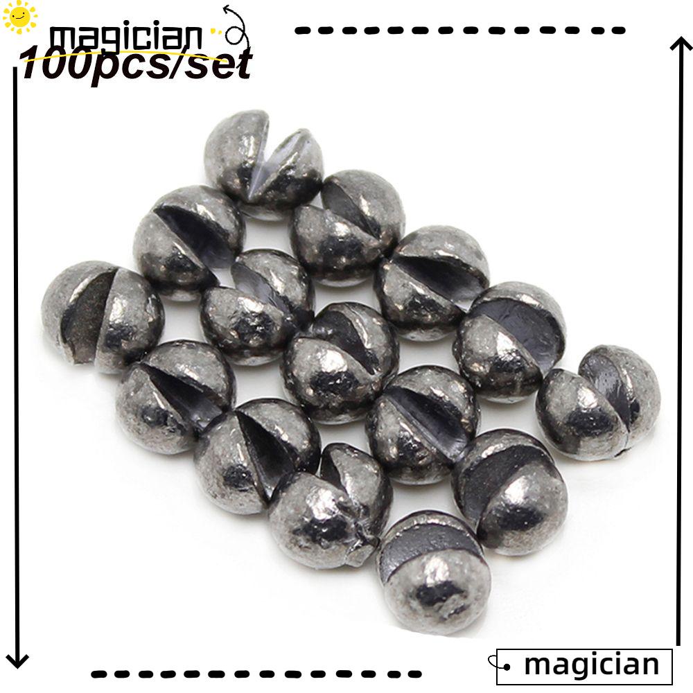 MAGIC 100Pcs Split Sinker Round Shot Hook Connector Fishing Lead fall Weights Additional Weight ...
