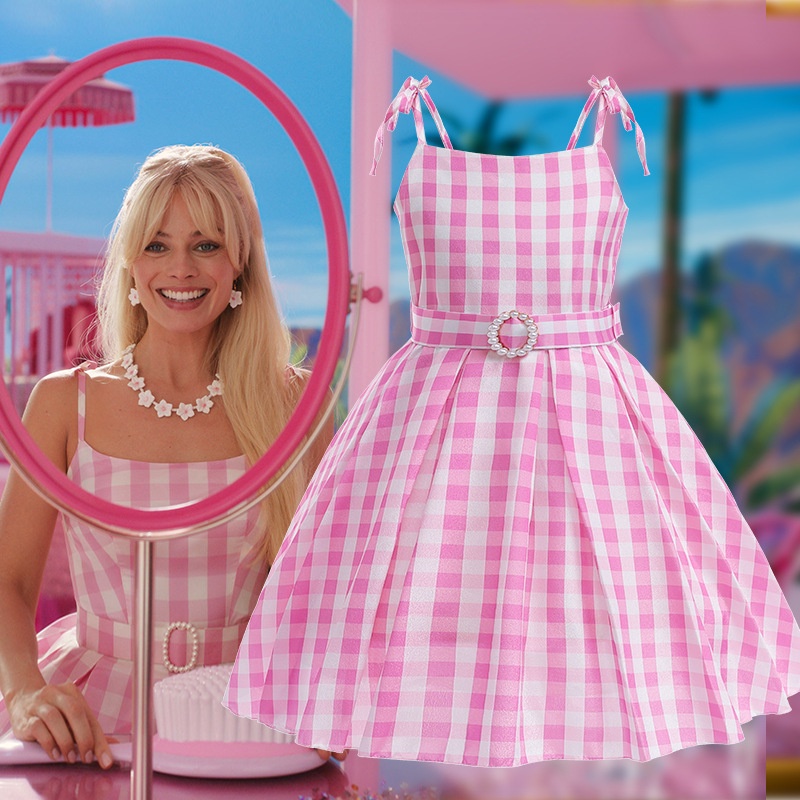 WFRV Movie Barbie Cosplay Girls Dress Halloween Lattice Sling Princess ...