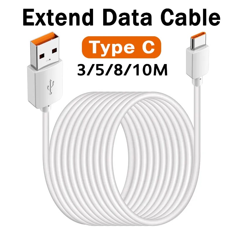 3/5/8/10m USB Type C Ultra-long Data Wire/Fast Charging Extra Long ...