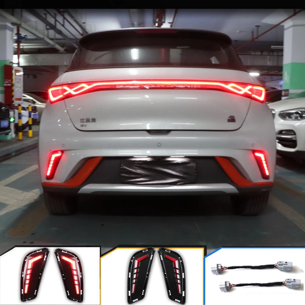 2Pcs Red LED Rear Bumper Reflectors Fog Brake Tail Light for BYD ...