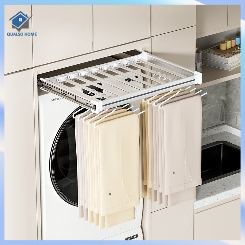 Washing Machine Invisible Clothes Hanger Top Pull Hidden Stretchable ...