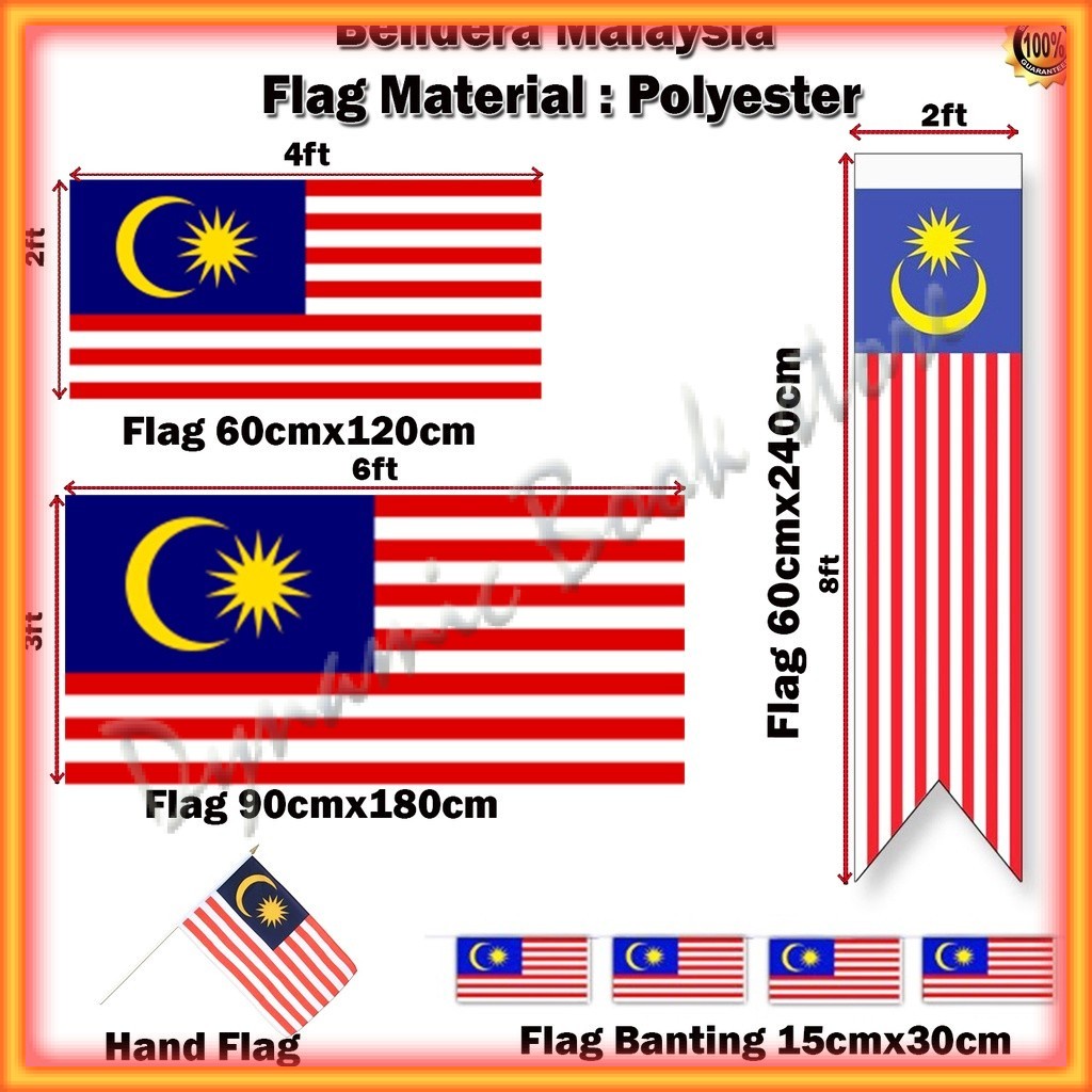 Bendera / Flag / Jalur Gemilang / Bendera Perak - Size 3x6 / 2x4 / 2x8 ...