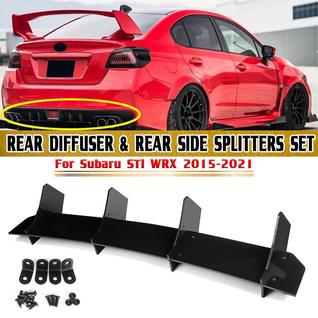 High Quality Car Rear Bumper Diffuser & Rear Side Splitters Set For ...