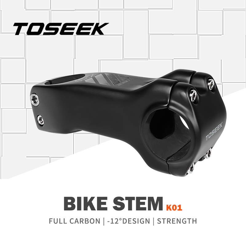 TOSEEK MTB/Road Bicycle Stem -12 Degree 70/80/90/100/110/120mm For Bike Handlebar 28.6mm Cycling ...