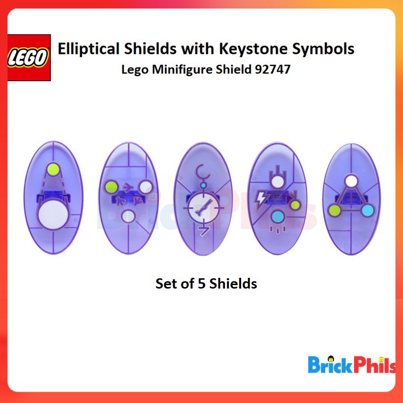 Lego Minifigure Shield 92747 Elliptical Shields with Keystone Symbols ...