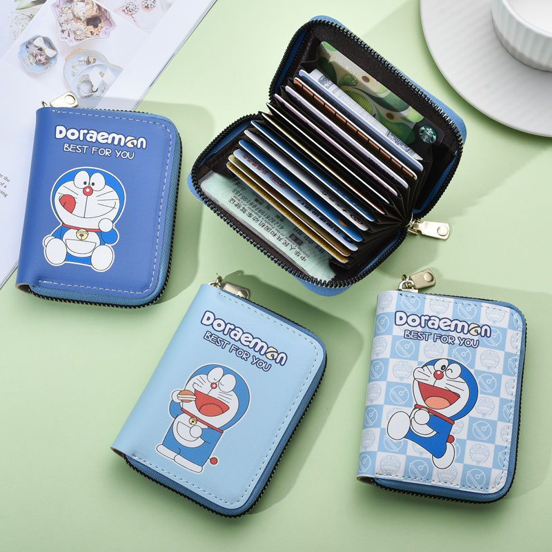 Doraemon Card Holder Cute Cartoon Jingle Cat Coin Purse Short Wallet ...