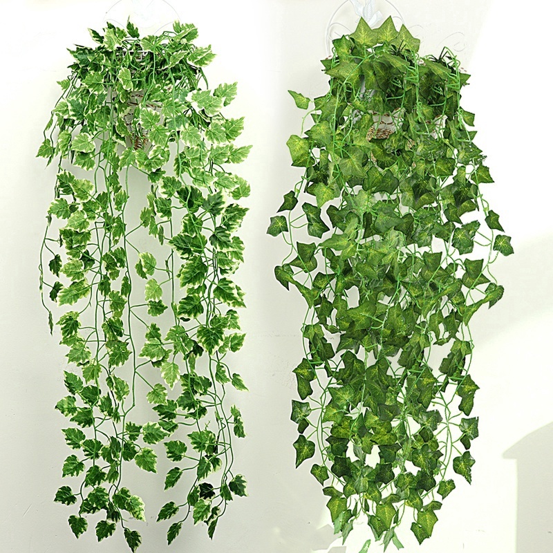 1 String Long Artificial Green Ivy Leaf Garland Plants / Fake Foliage ...