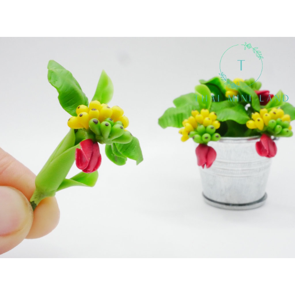 Mini Banana Tree Size SS Length 3-4 Cm. Clay Work Miniature Items ...