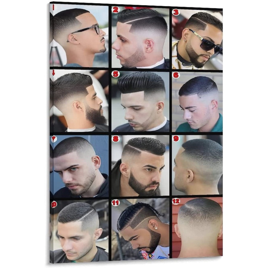 Modern Barbershop Salon Haircut Men Infographic Poster Laminated Men ...