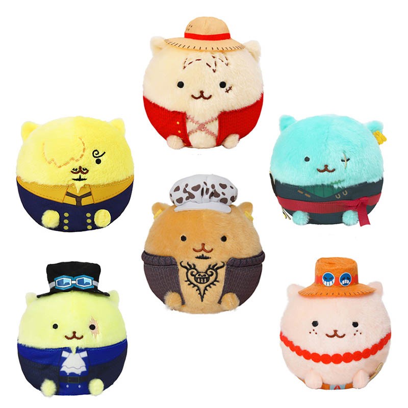 10cm Movic Dogs Series Anime One Piece Plush Pendant Toys Cute Round ...