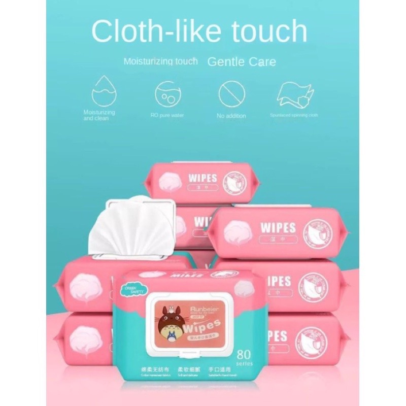 [YL] 80pcs Baby Wipes Wet Tissue Non-Alcohol Paraben-Free Fragrance ...