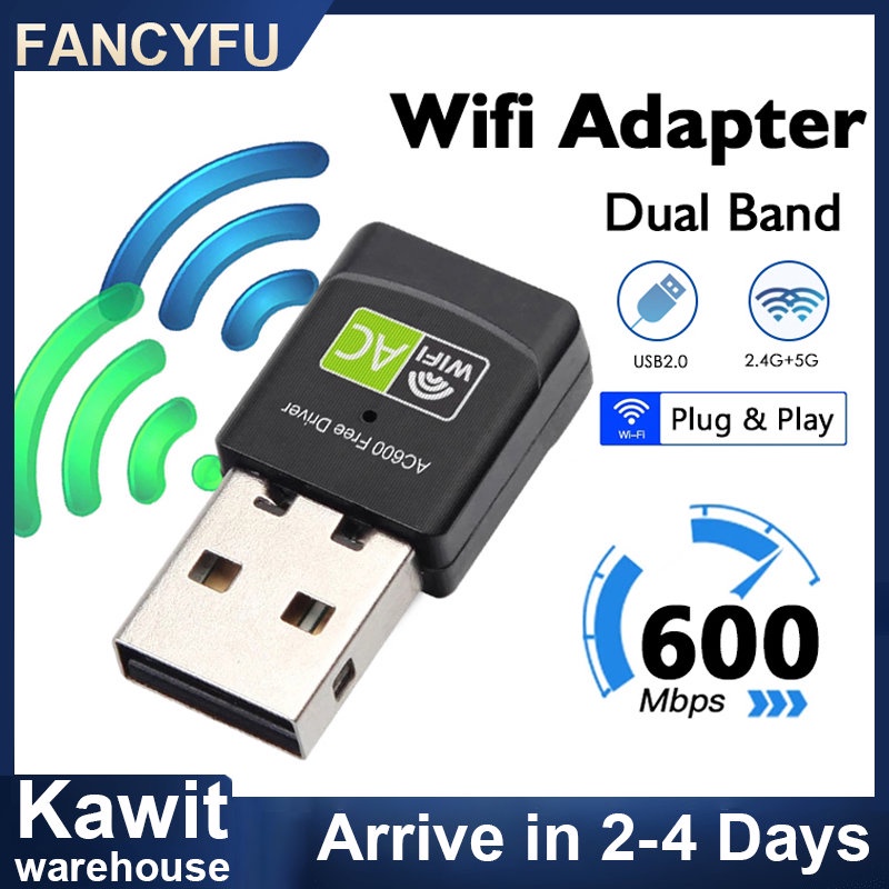 600Mbps USB Wifi Dongle Network Cards Wireless WiFi Transmitter Adapter ...