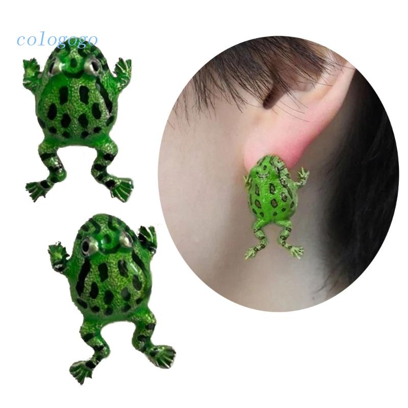 COLO Green Frog Earrings for Women Girl Vintage 3D Frog Ear Cuff Clip ...