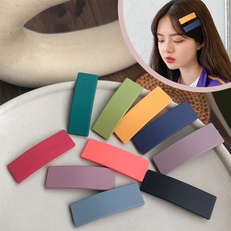 10 Pieces/set Frosted Morandi Color Hair Clip Set Simple Geometric ...