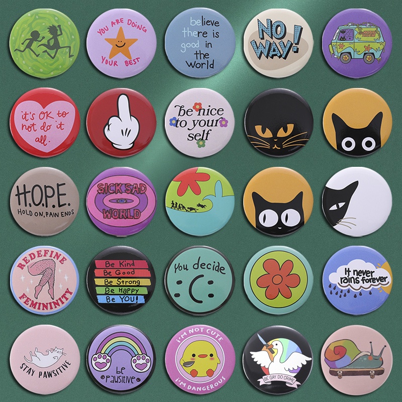 44MM Cartoon Cat Lapel Pin Tinplate Soft Buckle Brooch Clothing ...