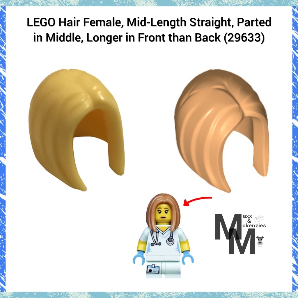 Hair Female, Mid-Length Straight, Parted in Middle (29633) LEGO ...