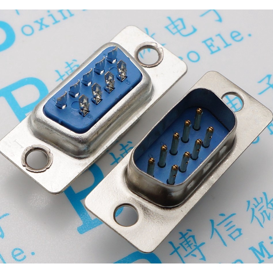 Welding Wire DB9 Male Head 9 Pin Connector Serial Port Male Seat ...