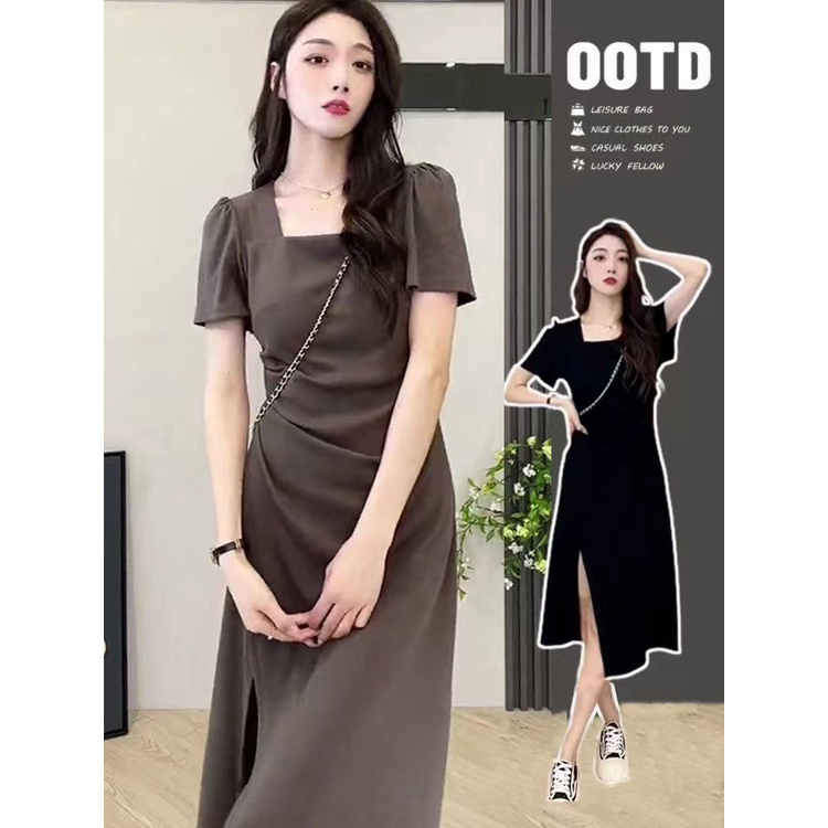 wrap around maxi semi bodycon top gown formal long dress with slit side korean modern ...