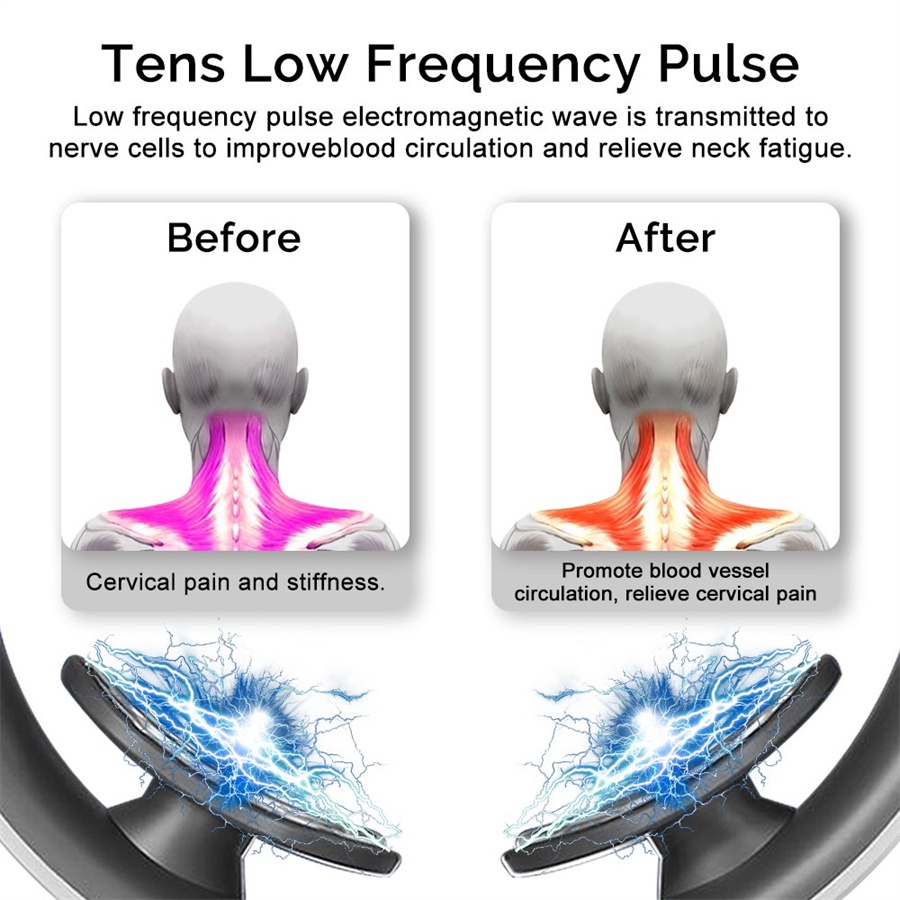 【COD】Smart Electric Neck Massager Pain relief Cervical Pulse Body ...