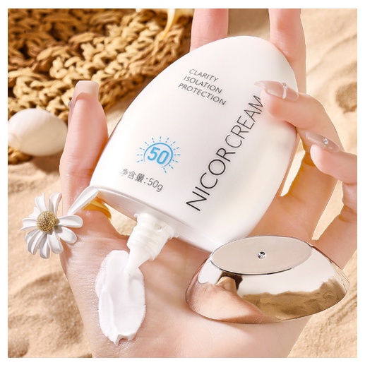 NICOR water-resistant white sunscreen 50g protects the skin with a ...
