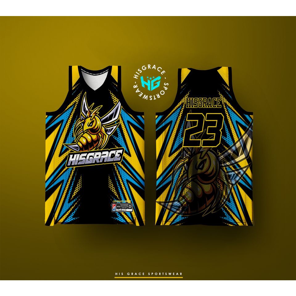 HG Basketball Concept Hornets Blue Yellow Jersey for Men Free Customize ...
