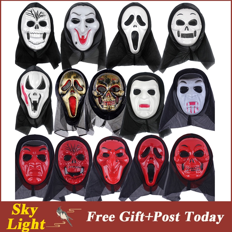 White Horror Ghost Face Masquerade Halloween Costume Cosplay Screaming ...