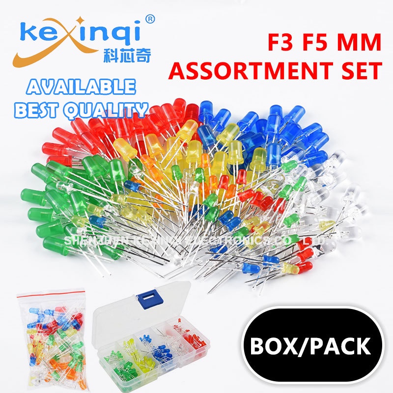 3mm 5mm LED Diode White Green Red Blue Yellow F3 F5 Light Emitting DIY Led Diodes Electronic ...