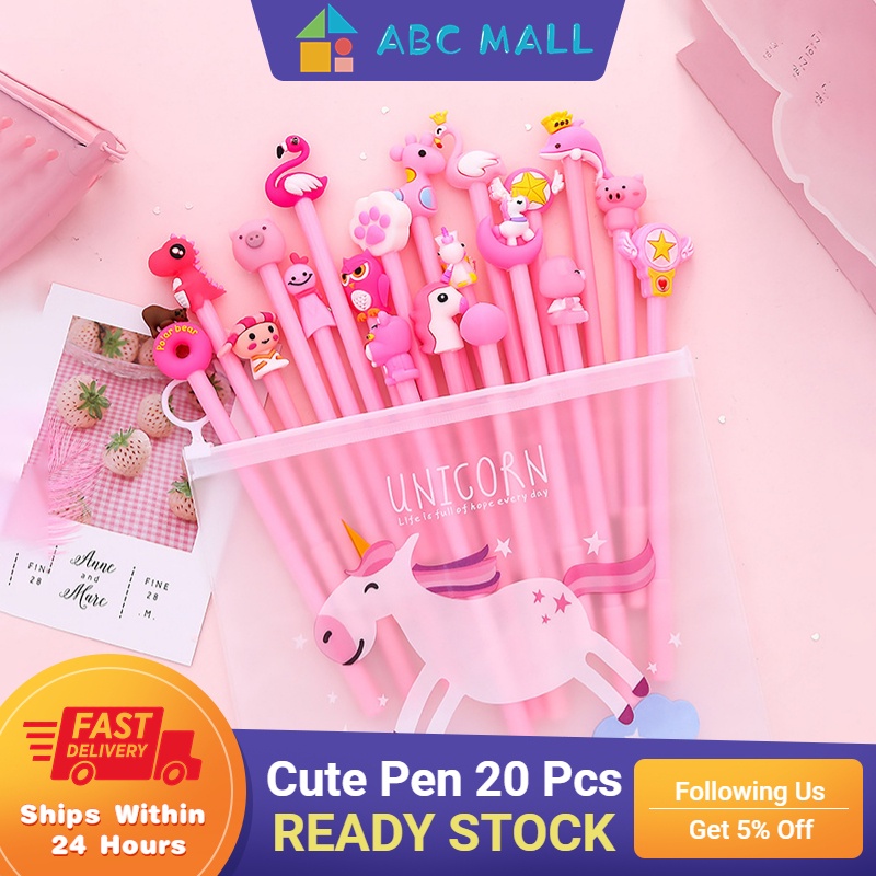 20 Pcs Cute Cartoon Pen Combination Bag Prize Cute Stationery Pens ...