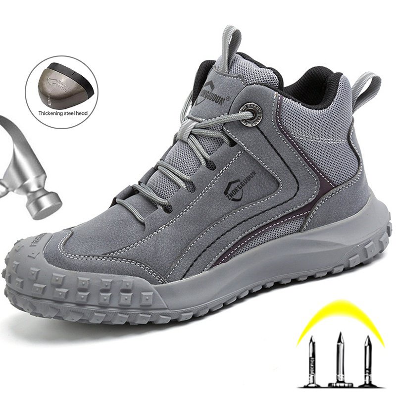 Steel Toe Work Safety Boots Men Protective Indestructible Boots Male ...