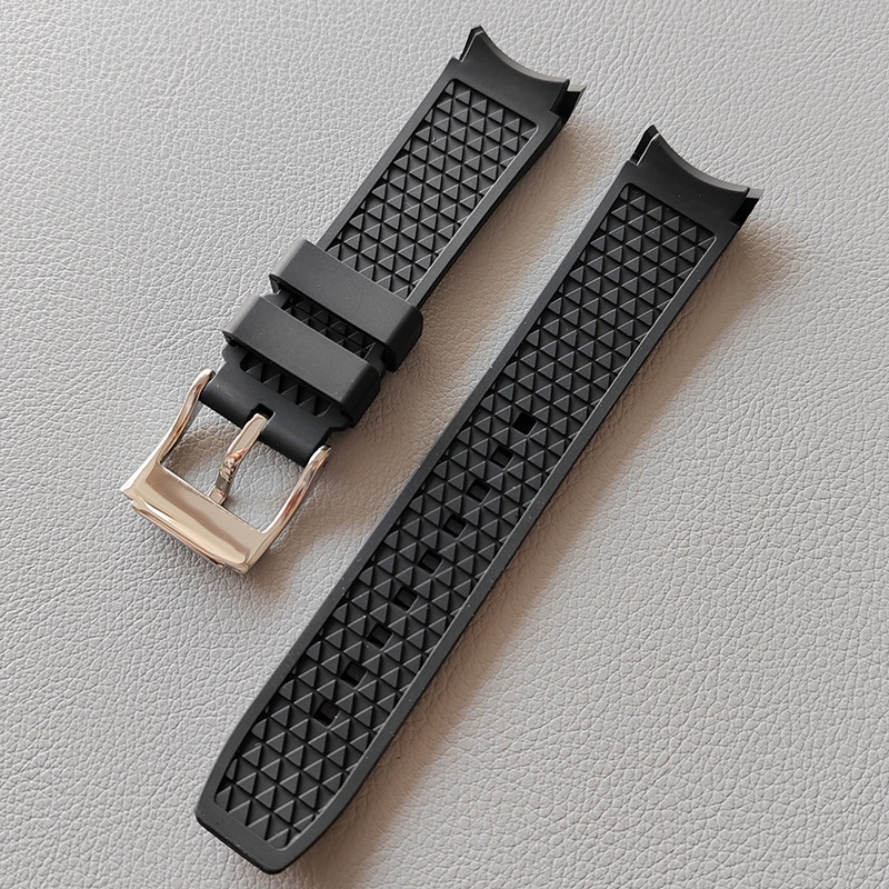 FKM Fluorine Rubber Watch Strap for Men's Water Ghost for Daytona GMT ...