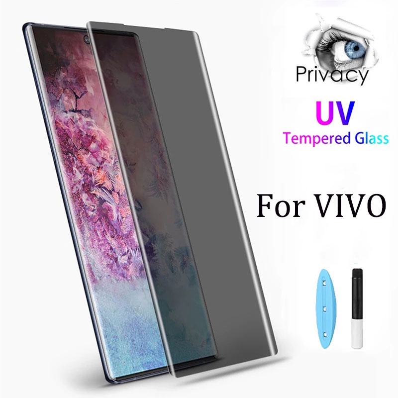 9H Curved UV Liquid Full Glue Tempered Glass For Vivo V27 V25 V23 X90 X80 X70 X60 X50 Pro Plus ...