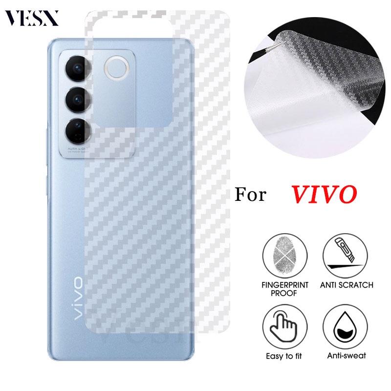 Carbon Fiber Phone Protective Back For VIVO V40 Lite V30 V30E V29 V29E V27 V27E V25 V25E V23 ...