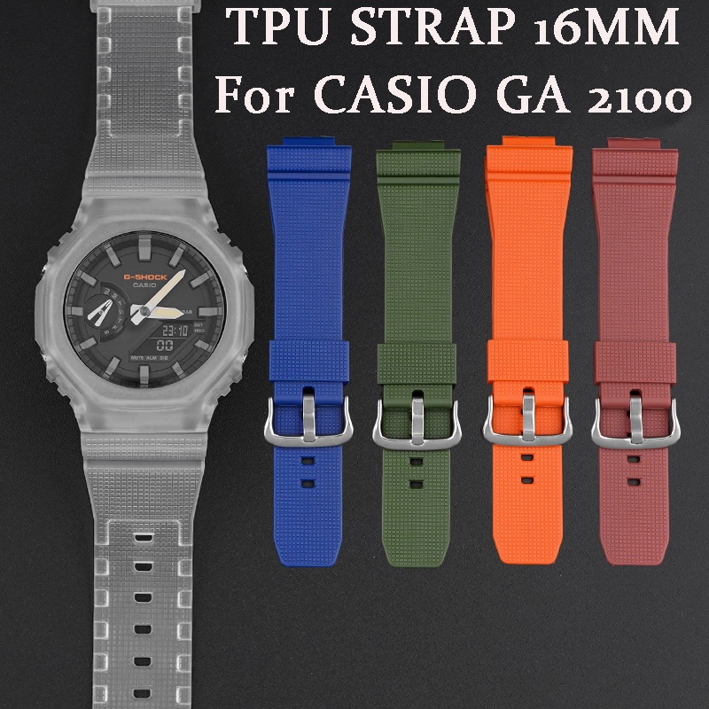 16MM Rubber Strap for Casio G SHOCK GA 2100 Bracelet Quick Release ...