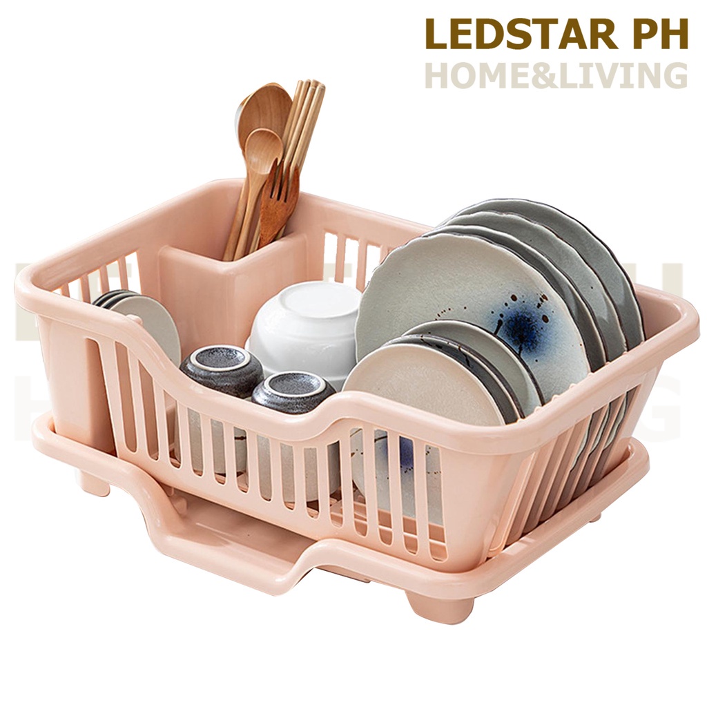 Plastic Dish Drainer Drying Rack 3 in 1 Kitchen Sink Organisers Water ...