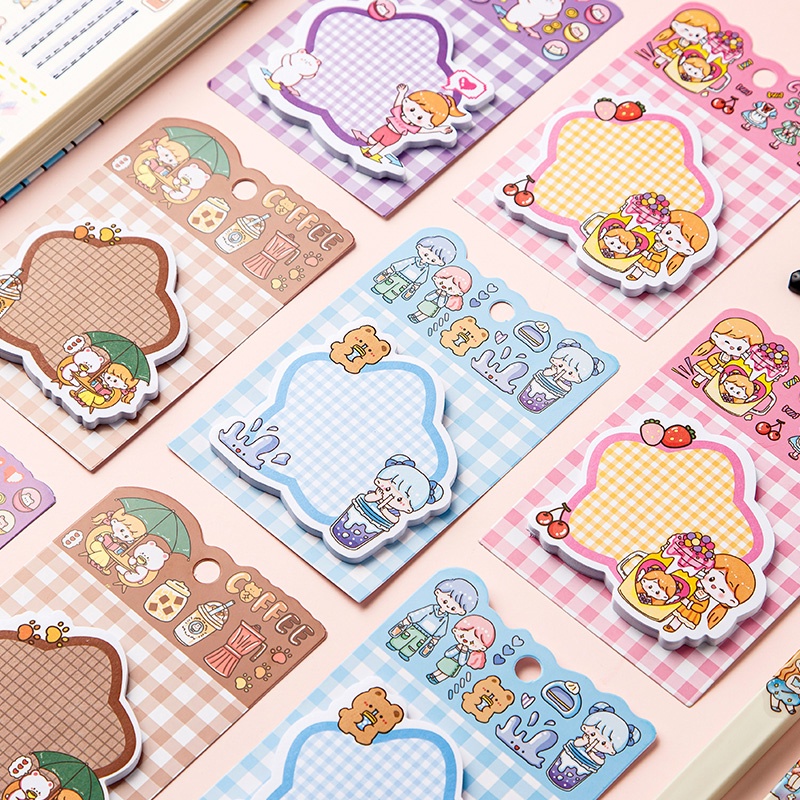 30 Sheets Cartoon Shaped Sticky Notes School Office Tearable Portable ...